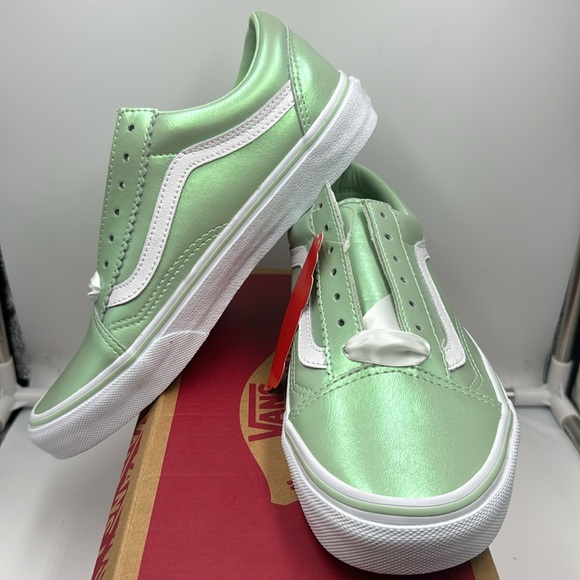 Vans | Shoes | Nib Metallic Silverish Green Vans Lace Up Sneaker With ...